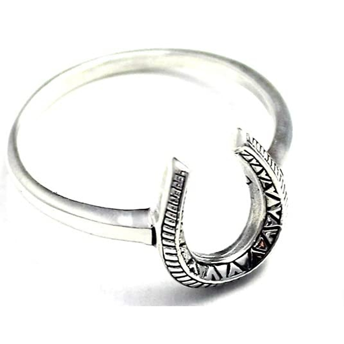 925 Sterling Silver Horseshoe band Ring COSUMOSU (8)