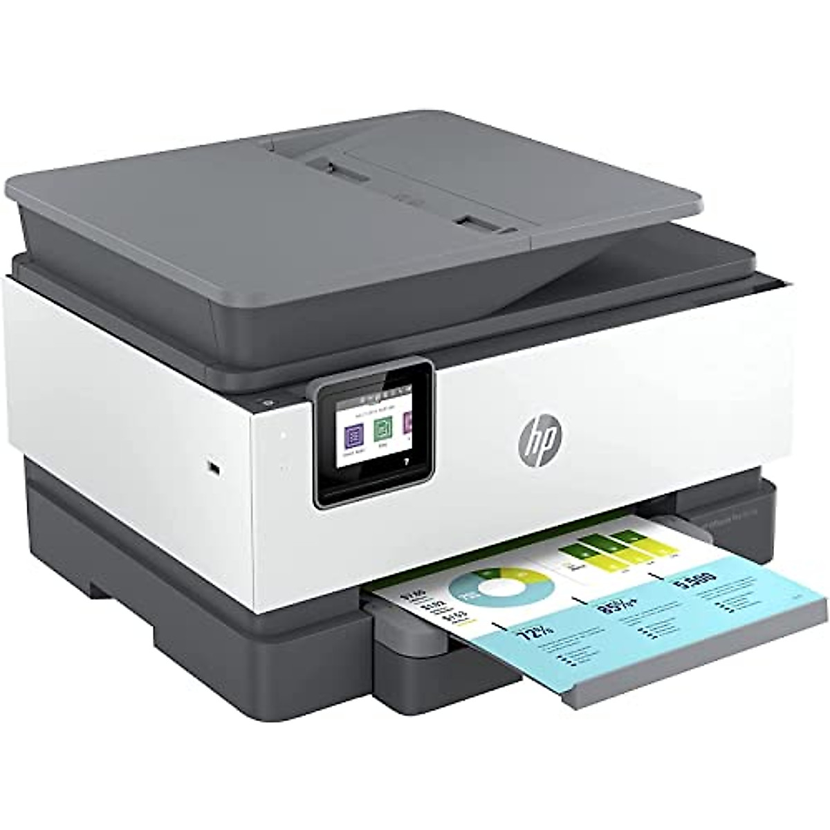 HP OfficeJet Pro 9018e All-in-One Wireless Color Inkjet Printer - Print Scan Copy Fax - 22 ppm, 4800 x 1200 dpi, 512MB Memory, 35-Sheet ADF, Auto 2-Sided Printing, Ethernet (Renewed)