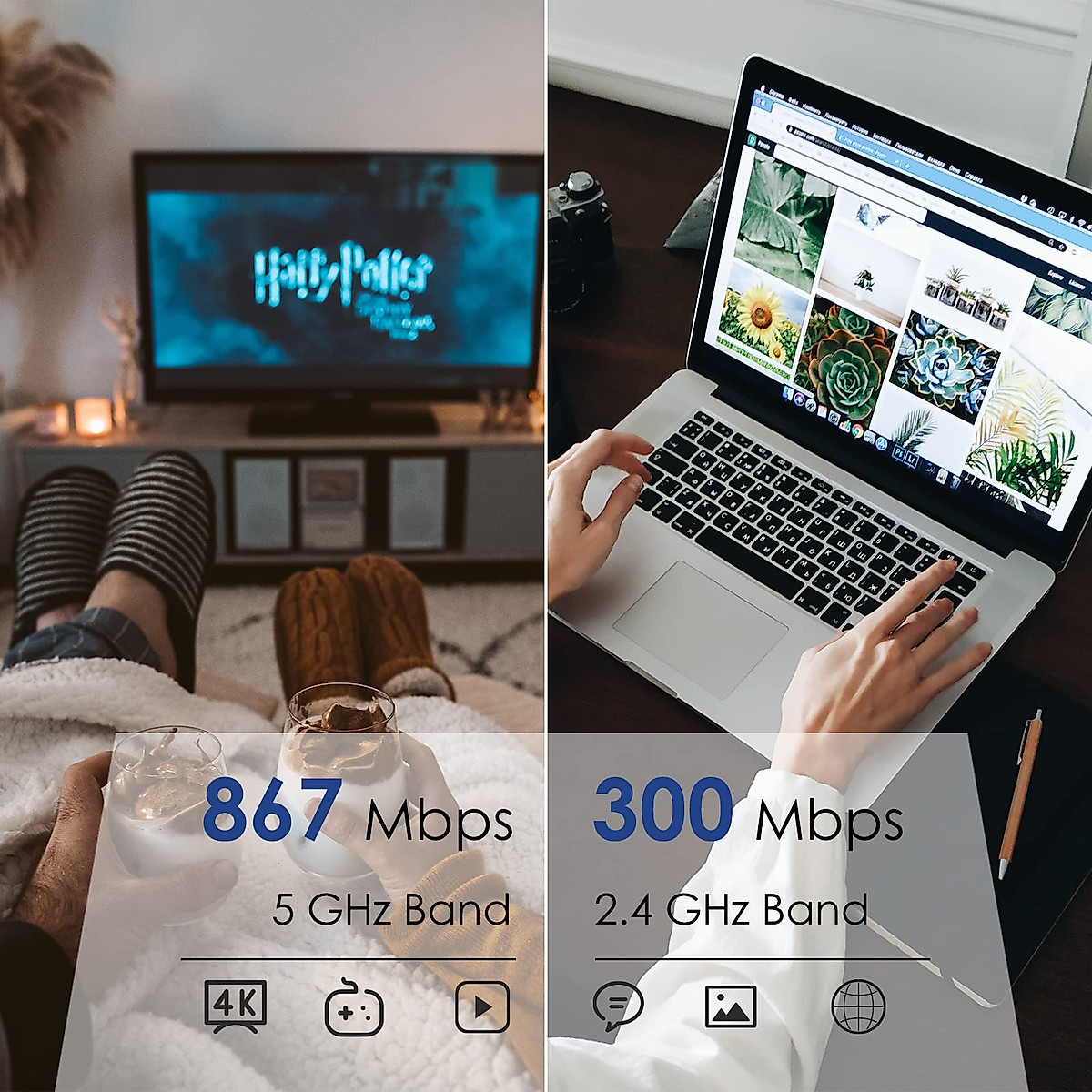 WAVLINK AC1200 WiFi Router Wireless Internet Router for Home, Dual Band Router 2.4GHz and 5GHz with 1000Mbps WAN/LAN Gigabit Ethernet Port, 4 x 5dBi Foldable Antennas, Supports Router Repeater AP Mode