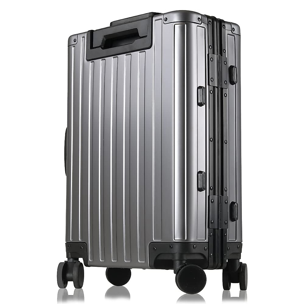 Sindermore Luggage, Aluninum Hardside Suitcase With TSA Lock (Grey, 25 inch Checked Medium)