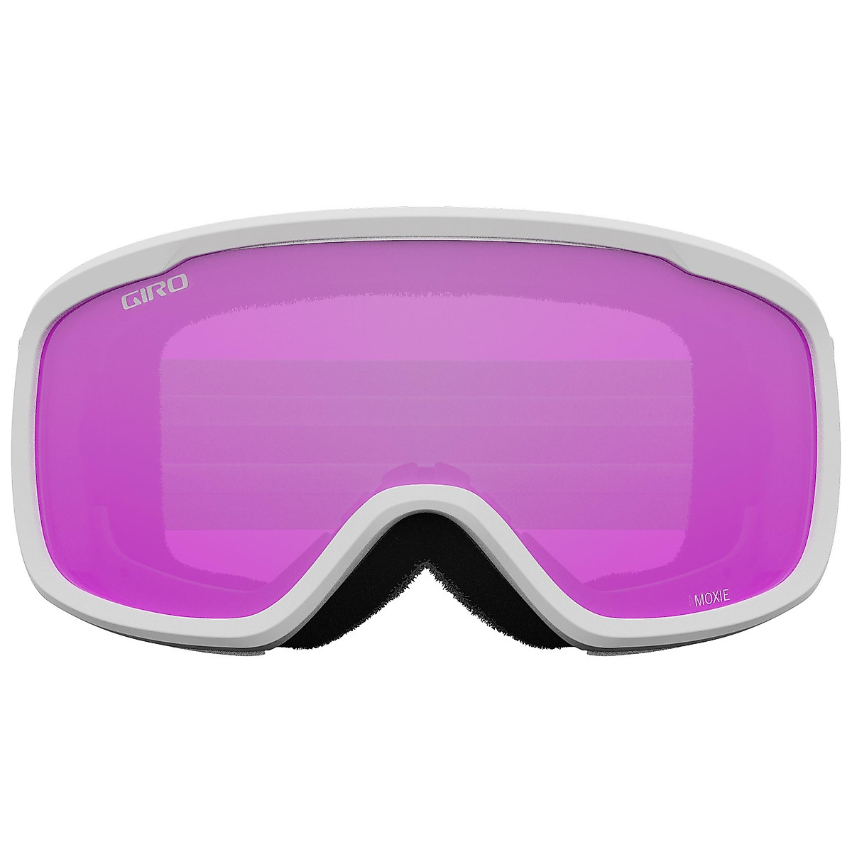 Giro Moxie Ski Goggles - Snowboard Goggles for Women & Youth - White Core Light Strap with Amber Pink/Yellow Lenses