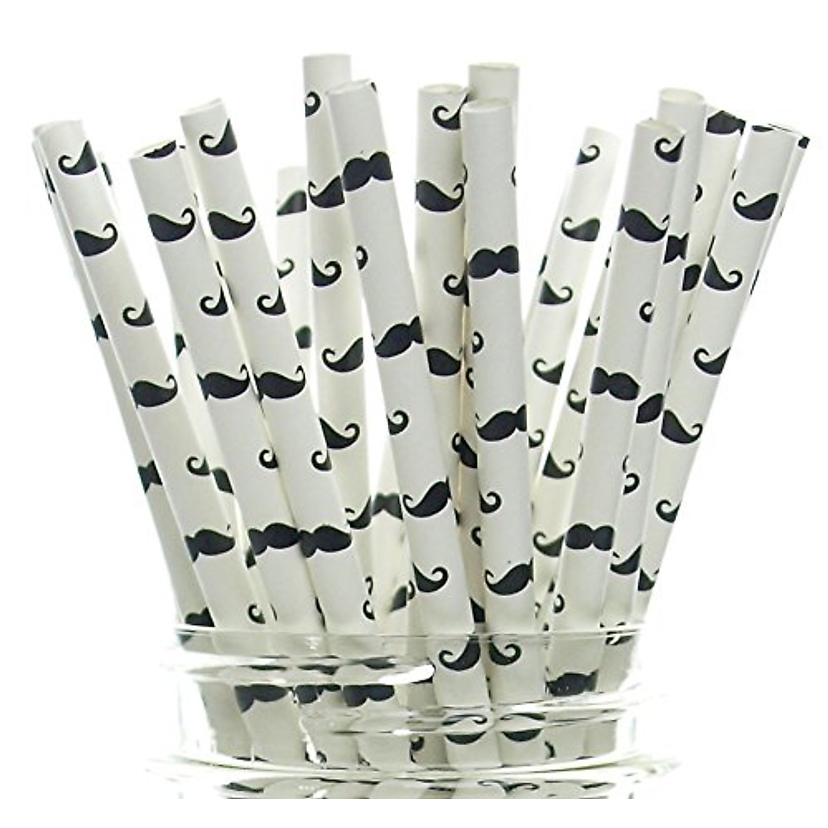 Mustache Party Straws, Moustache Paper Straws (50 Pack) - Mustaches Little Man Birthday Party Supplies, Baby Boy Baby Shower or Birthday Party, Mustache Tableware