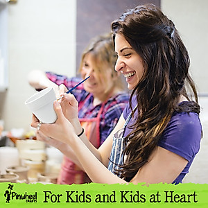 Pinwheel Crafts Flower Pot Kit - Set Comes with 3 Planters, 8 Paints, 2 Brushes & Much More - Paint Your Own Pot Set Garden Kit for Kids - Arts and Crafts for Kids Ages 4-8 (Original)