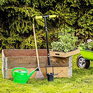 Colwelt Bulb Planter Tool Long Handle, Serrated Base Gardening Bulb Transplanter with Soft Grip, Heavy Duty Long Handled Bulb Planter Sod Plugger for Digging Holes to Plant Tulips, Iris, Daffodils