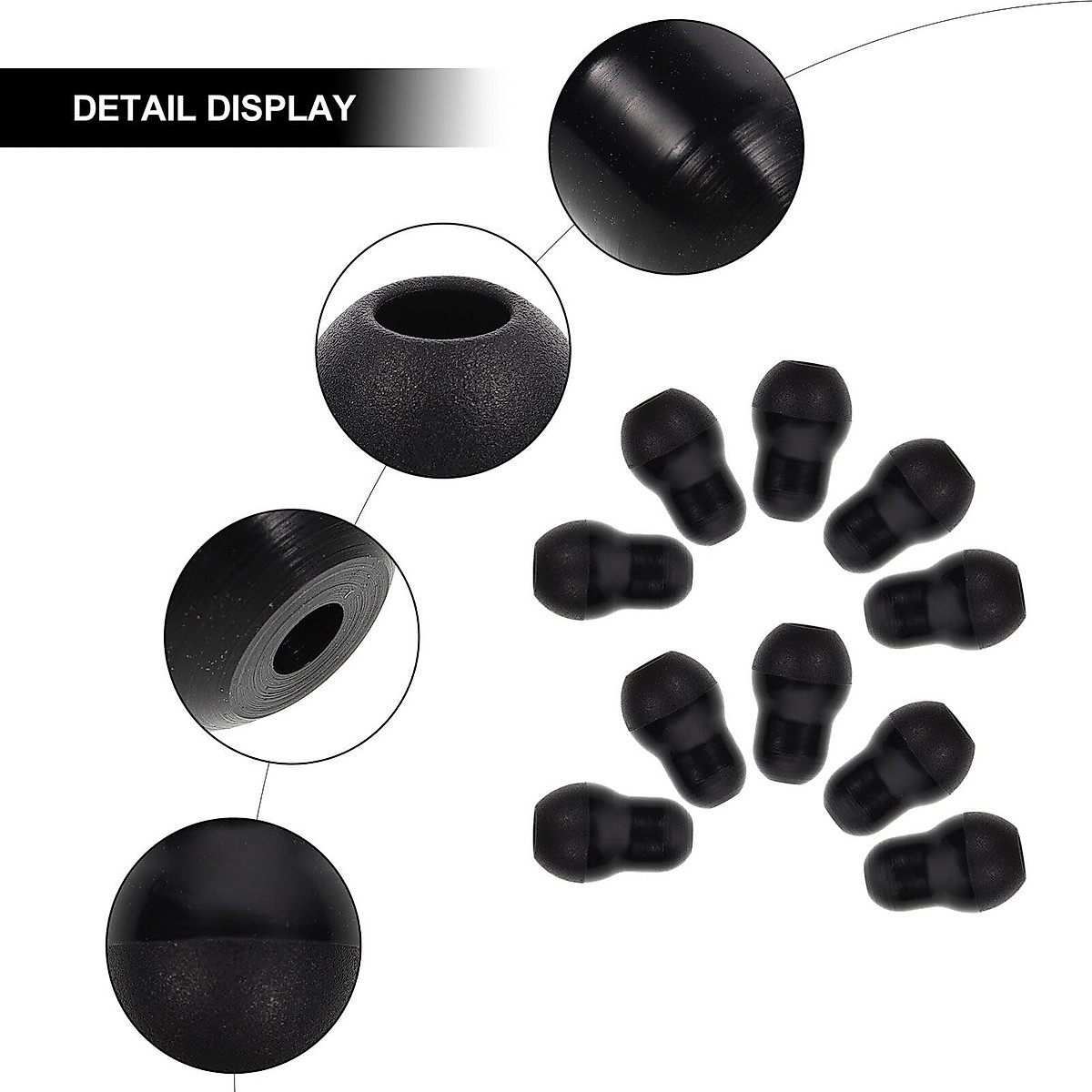 Black Stethoscope Ear Tips Stethoscope Replacement Earpiece Soft Stethoscope Ear End Stethoscope Earbuds for Hospital Clinic Doctor 10pcs