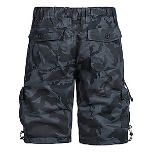 Mesh Shorts Men 7 Inch Shorts for Men Casual Summer Elastic Waist Cargo Shorts with Pockets Classic Fit Camouflage 5 Inch Inseam Shorts Linen Shorts for Women High Waisted Black 2X
