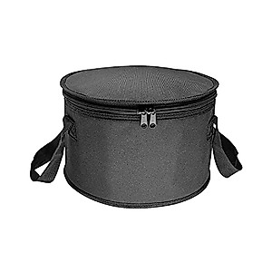 2 Pack 11X7 inch Round Insulated Thermal Pie Carrier Slow Cooker Bag,Reusable Insulated Cake Carriers Casserole Carrier Cooler Bags for Potluck,Picnics,Collapsible Lunch bag for Delivery (Black Color)