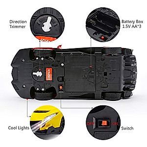 LAFALA Remote Control RC Cars Racing Car 1:18 Licensed Toy RC Car Compatible with Lamborghini Model Vehicle for Boys 6,7,8 Years Old, Yellow