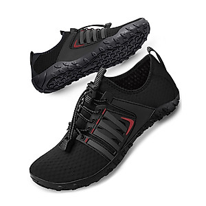 SAYOLA Water Shoes Womens Mens Swim Pool Beach Aqua Quick Dry Sports Barefoot Diving Boating 581 Black