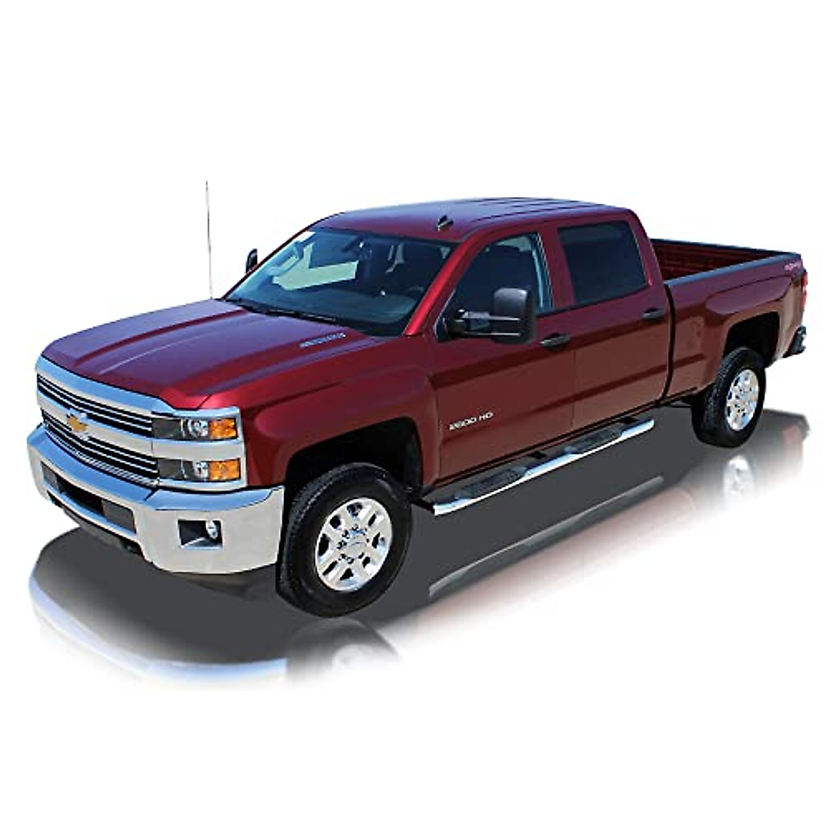 Raptor Series Nerf Bars Side Steps 4in Oval Stainless Steel Curved for 00-06 Toyota Tundra Extended Cab/Access Cab