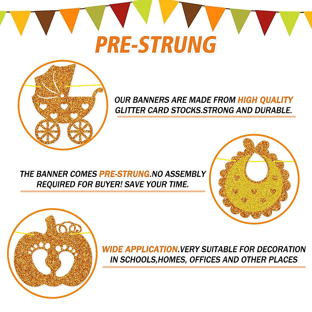 It's My 1/2 Birthday Banner Little Pumpkin Half Birthday Party Decorations for Baby Boy Girl 6 Months Autumn Baby Shower Party Supplies