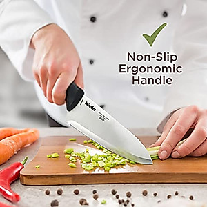 Mueller Sharp Professional Kitchen Chef's Knife, Stainless Steel Chef’s Knife with Ergonomic Handle