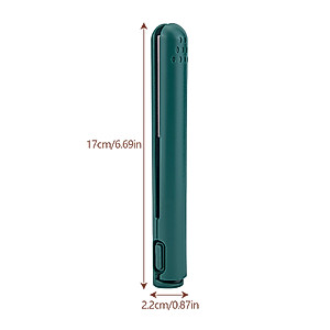 Cordless Auto Hair Curler, Mini Curling Iron, 2 in 1 Hair Straightener Flat Iron Curler Beauty Heating Curler Professional Hair Styling Tool (Green)