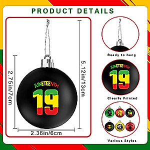 24 Pieces Juneteenth Hanging Balls Ornament Black History Month Ball Decor Juneteenth Hanging Tree Decor for African American Festival Holiday Party Decorations