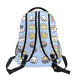 School College Backpack Rucksack Travel Bookbag Outdoor Cute Sushi Pattern