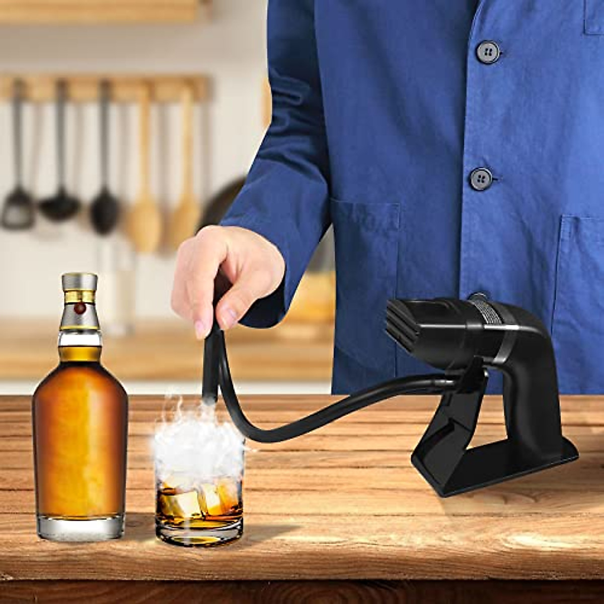 Flngr Smoke Gun for Cooking,Beer,with Apple and Cherry Wood,Food Smoker for Beginners,For Kitchen, Bar or Gift