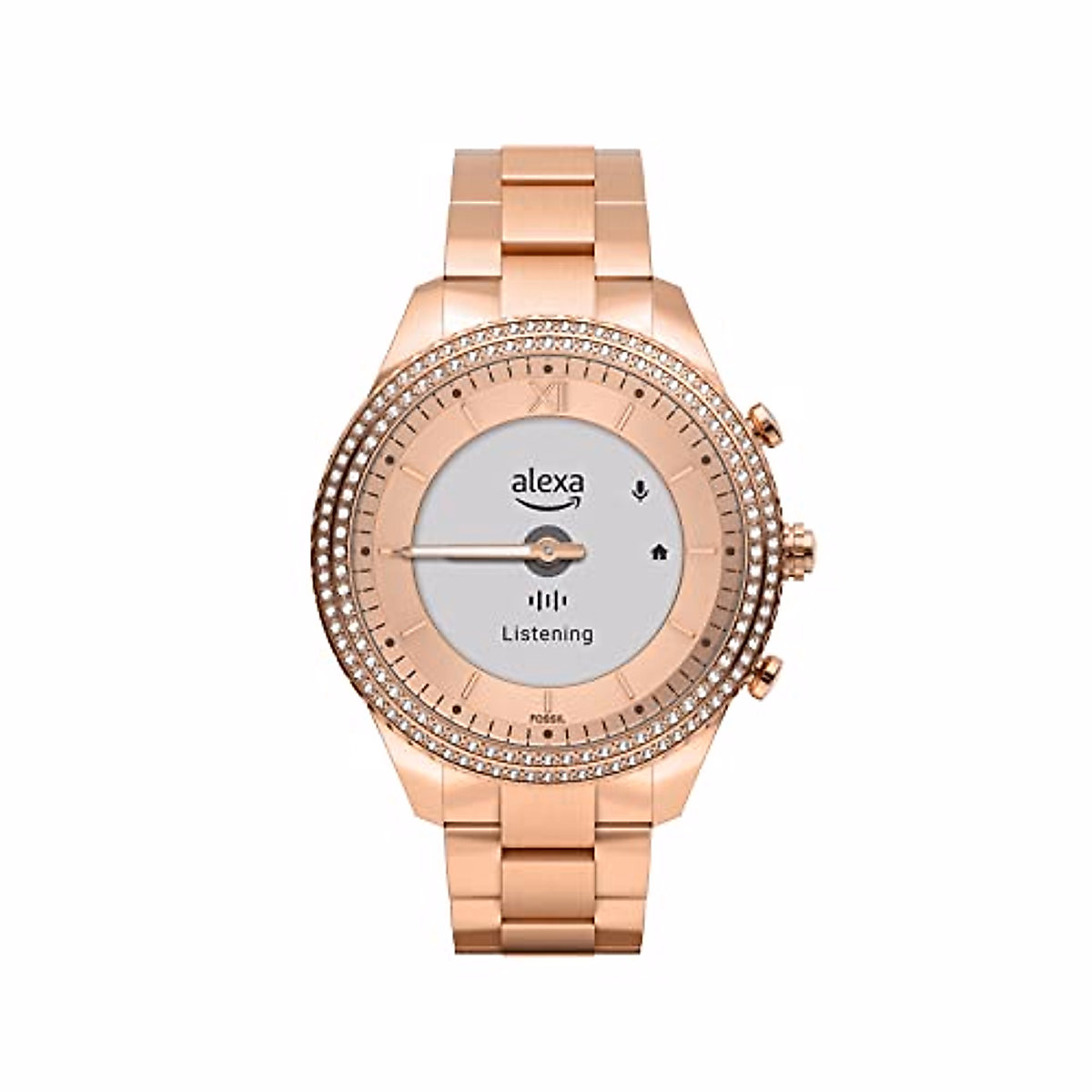 Fossil Stella Gen 6 Hybrid 40mm Stainless Steel Smart Watch, Color: Rose Gold (Model: FTW7063)