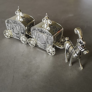 Unisaches Silver Plated My First Tooth & Curl Carriage Christening Present, 5.7 x 1.38x 2.17in