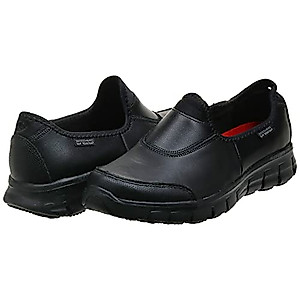 Skechers for Work Women's Sure Track Slip Resistant Shoe, Black, 7.5 M US
