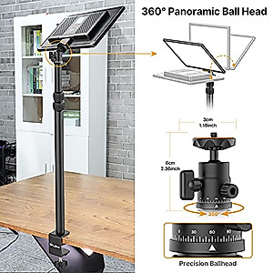 VIJIM Camera Desk Mount Stand, Extendable Up to 125 CM/ 49 Inches, Tabletop C Clamp Light Stand with 360° Ball Head and Phone Grip for DSLR Camera, Ring Light, Panel Light, Gopro, Phone, Webcam