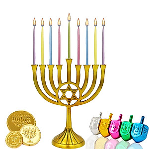 Hanukkah Candles Multicolor Pastel Deluxe Tapered Hanukkah Menorah Candles for All 8 Nights of Chanukah (Single)