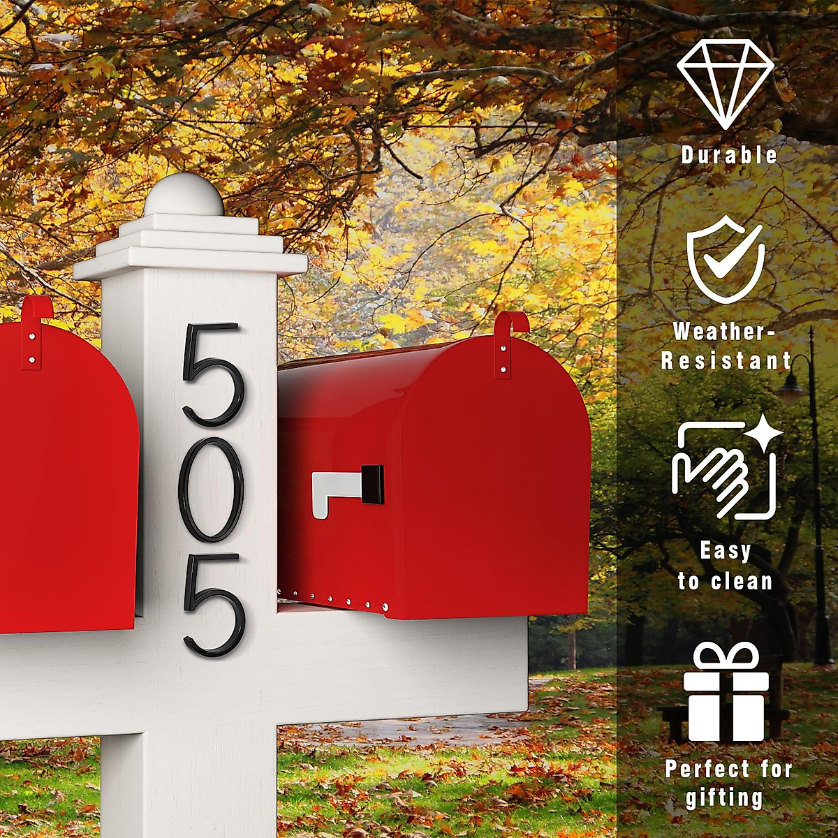 5 Inch Floating House Number 3, VONDERSO Black Metal Modern Outdoor Address Sign for Yard Street and Mailbox, Zinc Alloy Solid Address Numbers and Letters with Exquisite Drawing Process