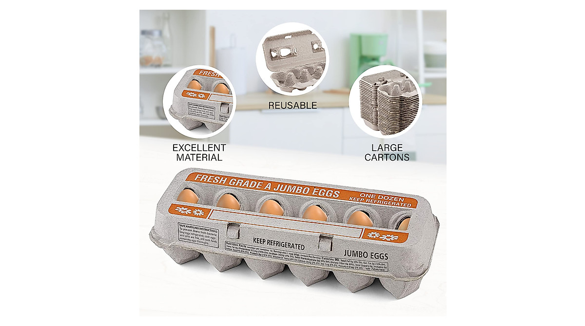 Durable Jumbo Egg Cartons for 12 Eggs - MT Products
