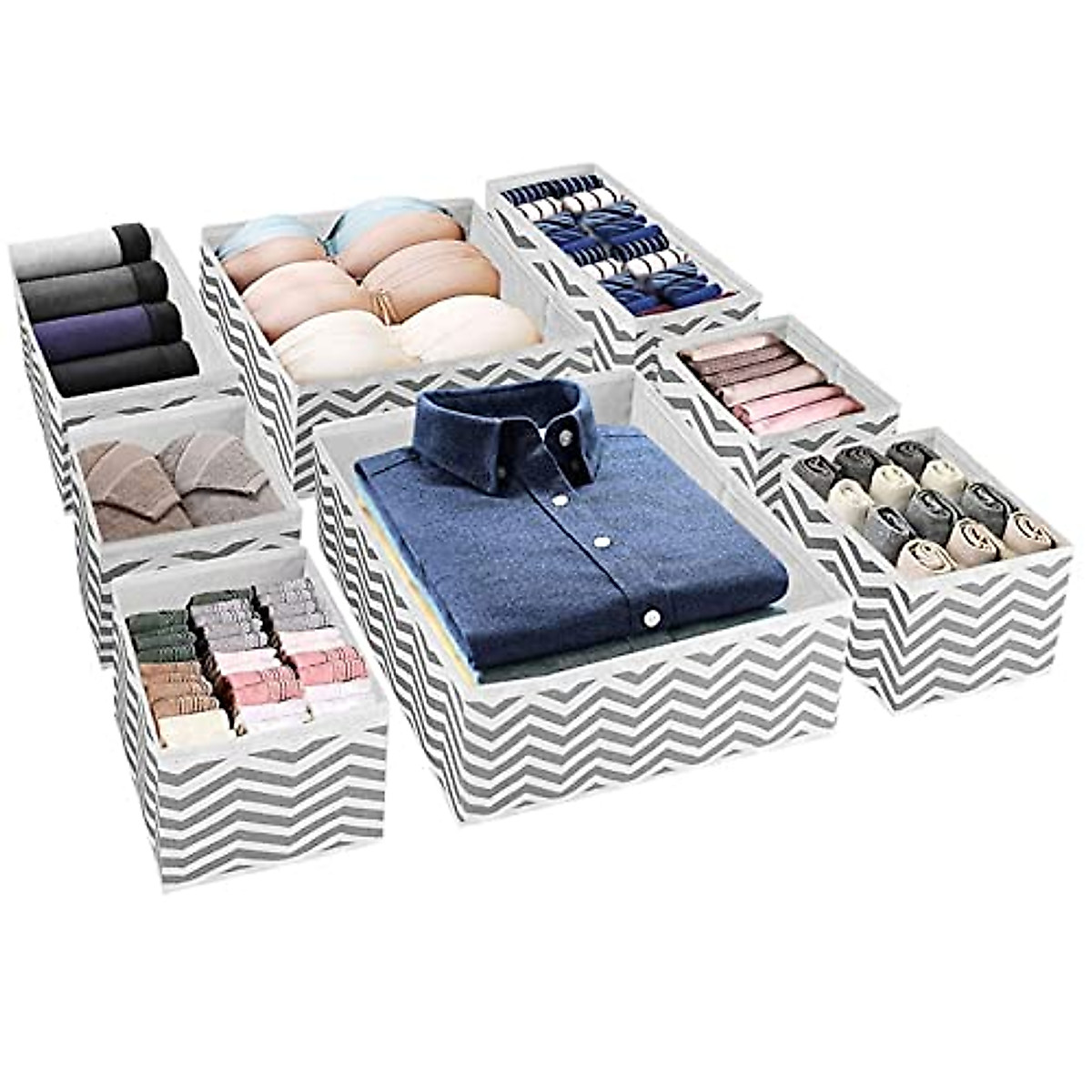 PHILISENMALL 8pcs Drawer Storage Organizer Versatile Sturdy Storage Box for Socks Underwear Bra