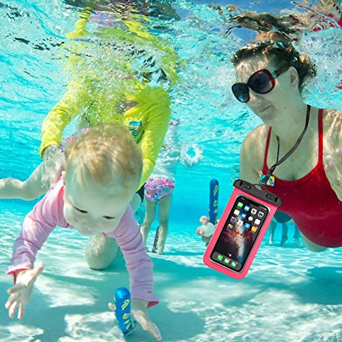 5 Pack Universal Waterproof Phone Pouch, Large Phone Dry Bag Waterproof Case for Apple iPhone 14 13 12 11 Pro Max XS Max XR X 8 7 6 Plus SE, Samsung S21 S20 S10,Note,Up to 7"