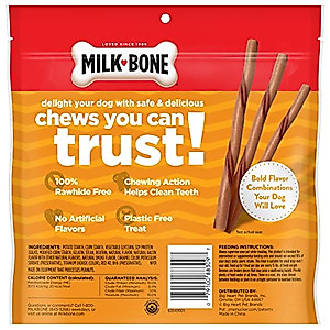Milk-Bone What′s Steak′n Bacon Flavor Twists, Rawhide Free Dog Chews, Bag of 70