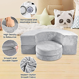 AIRBANK Kids Couch 2-in-1 Toddler Chair, Kids Sofa Toddler Reading Chair Convertible Children Sofa Chair for Girls Boys