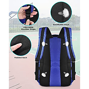 BROTOU Premium Soccer Bag, Basketball Backpack with Separate Cleat and Ball Compartment, Backpack for Rugby & Football & Volleyball & Handball (Blue)