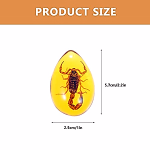 ULTNICE 3pcs Amber Insect Specimens Pendants Amber Fossil Insect Artificial Amber Insect Specimen Pendant Scorpions Insects Amber Stone Ornament for Necklace