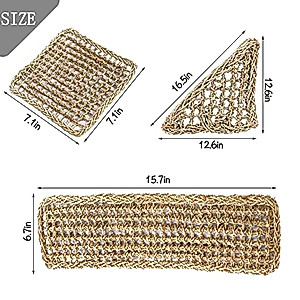 PINVNBY Bearded Dragon Hammock,Reptile Lizard Lounger Natural Seagrass Habitat Decoration Reptiles Tank Accessories Jungle Climber Vines Flexible Leaves Climbing Decor for Gecko Chameleon Snakes