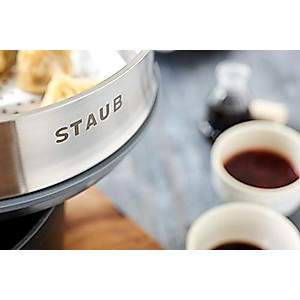 Staub Cocotte with Steamer Round 26cm Graphite Grey