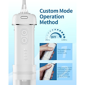 Cordless Water Dental Flosser for Teeth Cleaning, Mornwell Mini Cordless Portable Water Dental Flosser, 4 Modes Telescopic Water Tank USB Rechargeable IPX7 Waterproof for Travel, Braces & Bridges Care