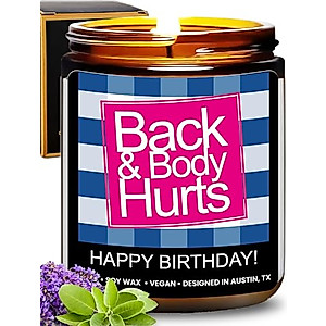Funny Happy Birthday Candle, Gifts for Women & Men, Birthday Surprise Box, Birthday Gift Ideas for Her & Him, Back and Body Hurts Candle