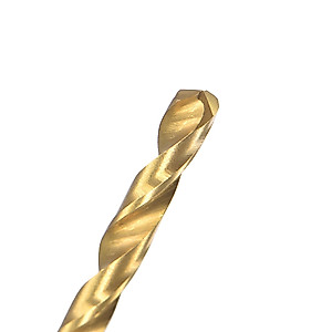uxcell High Speed Steel Straight Shank Twist Drill Bit Fully Ground Titanium Coated 2.1mm Drill Diameter 49mm Total Length 25mm Drill Bit Length 12 Pcs