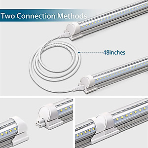Barrina LED Shop Light, 8FT 5000K, Daylight White, 10 Packs & 8ft LED Bulbs, Single Pin FA8 96" LED Replacement for Fluorescent Fixture, 44W 6500K, 12 Packs