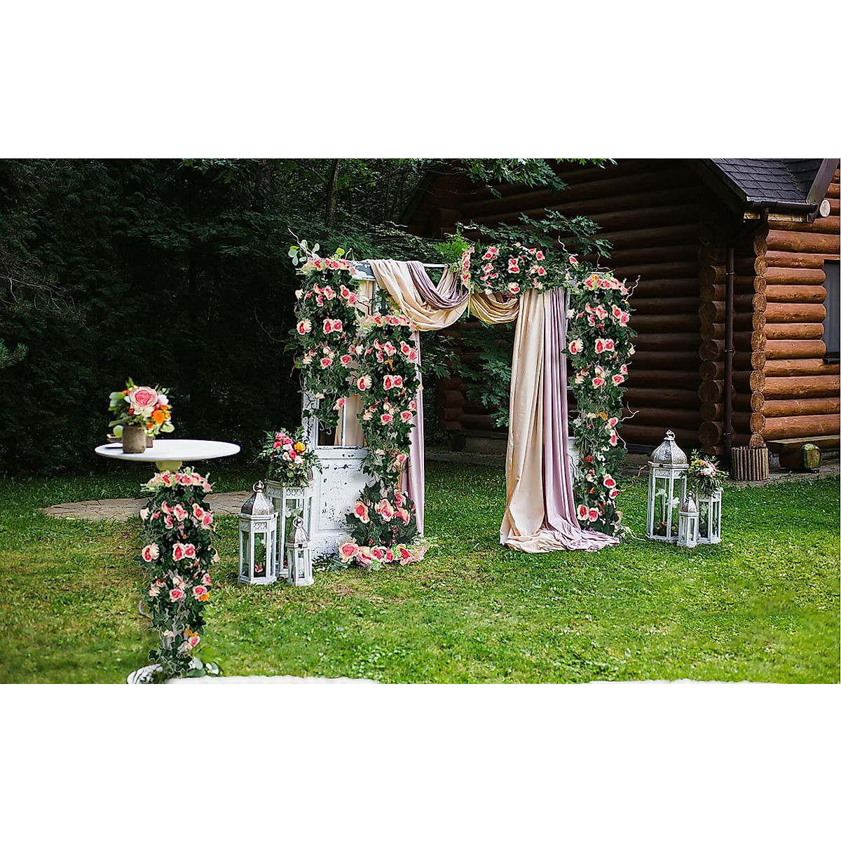 Zhiweikm 2 Pack Artificial Rose Vines Hanging Flowers 3 Ft Garland Plants Home Arrangement Decoration Greenery Christmas Flower Decoration for Room Garden Wedding Indoor or Outdoor (Pink)