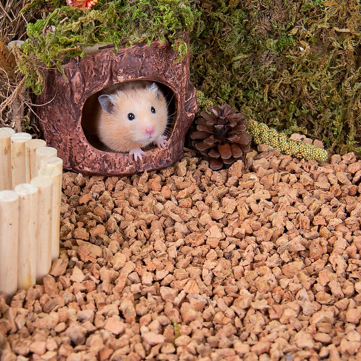 Rubor Hamster Bedding Natural Cork Granule Pet Litter for Hamster Chinchillas Gerbil Mice Degu Small Animals-No-Dust