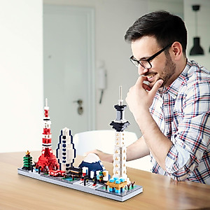 KLMEi Architecture Sets Micro Mini Blocks Japan Tokyo Skylines Building Kit Famous Landmark Collection Model Set for Adults 1880 Pieces