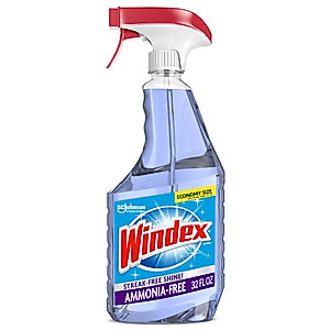 Windex Ammonia-Free Glass Cleaner, Crystal Rain Scent, Spray Bottle, 32 fl oz