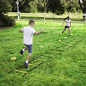 CANPPNY Speed Agility Training Kit—Includes Agility Ladder with Carrying Bag, 5 Disc Cones, Resistance Parachute.Use Equipment to Improve Footwork Any Sport.