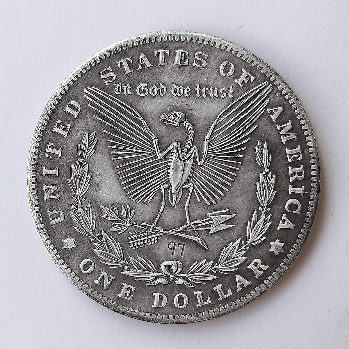 [Couple Angel] 1899 Angel Love Demon Wandering Coin Morgan Coin Carving Collection Wing Pattern