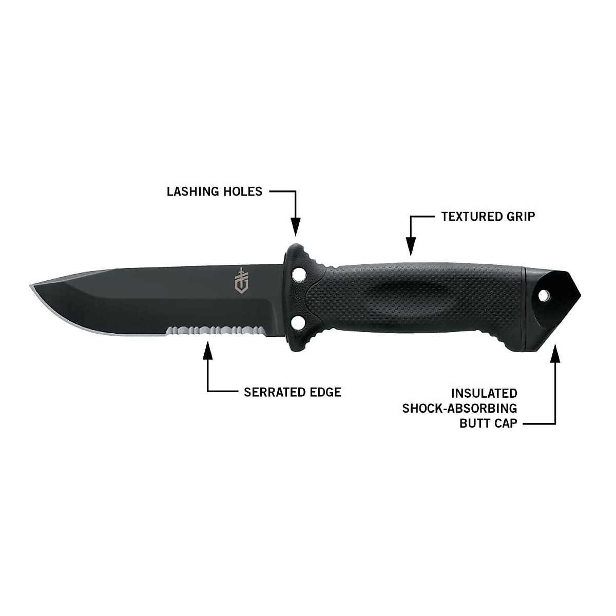 Gerber Gear LMF II Infantry Knife, Black [22-41629]