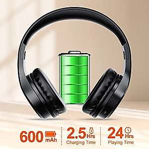 Portable Rechargeable FM Radio Headphones Bluetooth Earmuffs, Transistor Radios with Best Reception, Wireless Radio Headset Built-in Mic, Support TF Card. Walkman Radio for Mowing,Jogging, Working