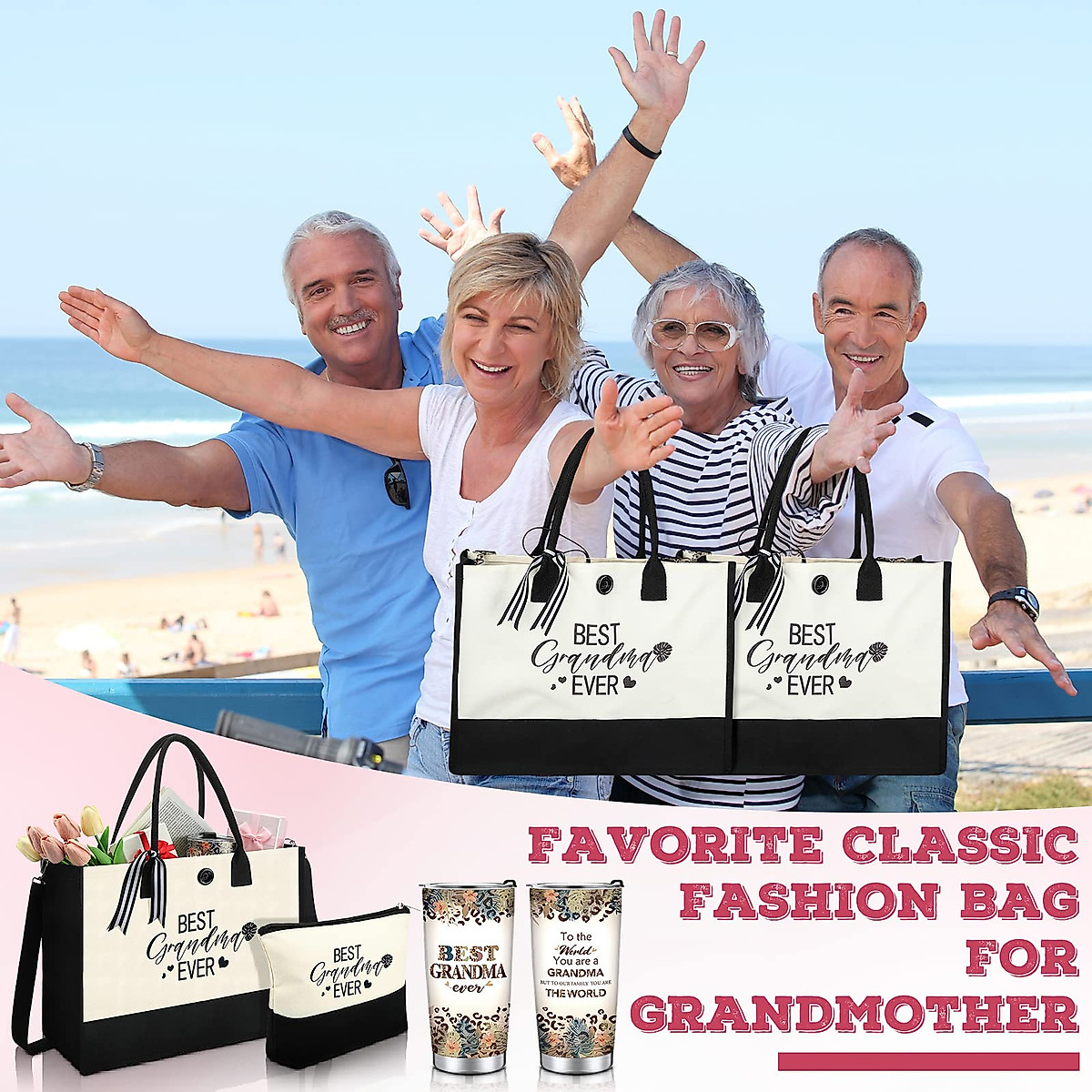 Silkfly 3 Pcs Nana Gift Set for Christmas Best Grandma Ever Gifts Grandma Birthday Gifts Mothers Day Gifts for Nana from Grandchildren, Grandkids