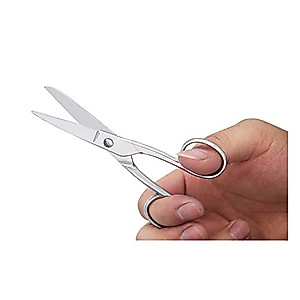 Yutoner Silver Scissors Tailor Fabric Sewing Paper Cutting Shears Stainless Steel Cutter Heavy Duty Leather Art Craft Office Scissors (5 Inch)