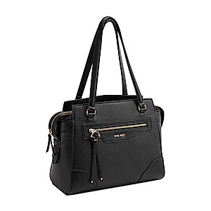 NINE WEST Brooklyn Jet Set Shldr Satchel, Black